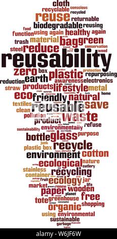 Reusability word cloud concept. Collage made of words about reusability ...