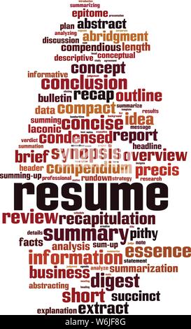 Resume word cloud concept. Collage made of words about resume. Vector ...