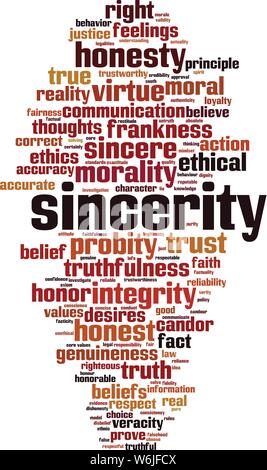 Sincerity word cloud concept. Collage made of words about sincerity ...