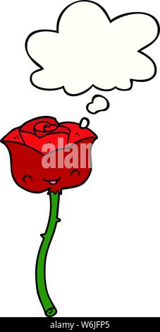 cartoon rose with thought bubble Stock Vector Image & Art - Alamy