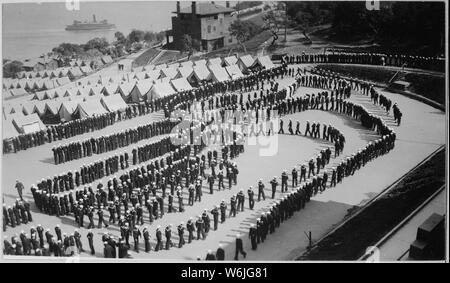 Mess formation, detention barracks, Naval Training Station, San ...