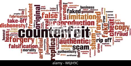 Forgery word cloud concept. Collage made of words about forgery. Vector ...