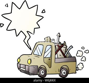 cartoon old truck full of junk Stock Vector Image & Art - Alamy
