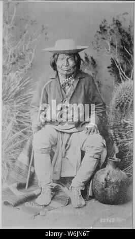 Nana (Nanay), a Chiricahua Apache subchief; full-length, seated, 1886 ...