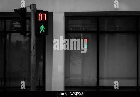 white led pedestrian walk sign on New York City street signs USA Stock ...