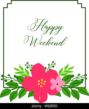 Feature of flower frame and leaves, greeting card or invitation card ...
