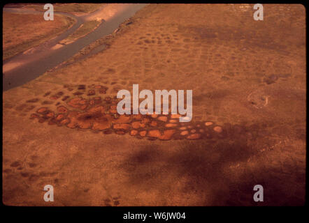 Patterned ground in the Arctic tundra displays ice polygons with ...