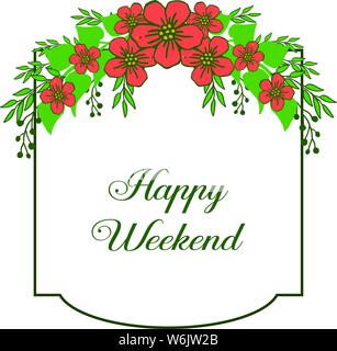 Border bright green leafy flower frame, for beautiful card happy ...