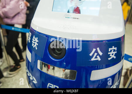 Automated police robots, or "robocops" with different shapes and ...