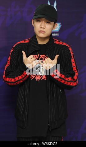 --FILE--Chinese rapper Wang Hao, better known as PG One, poses during ...