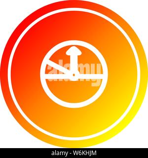speedometer circular icon with warm gradient finish Stock Vector Image ...