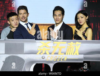 Taiwanese actor Lan Cheng-lung, left, and Australian actor Sam Hayden ...