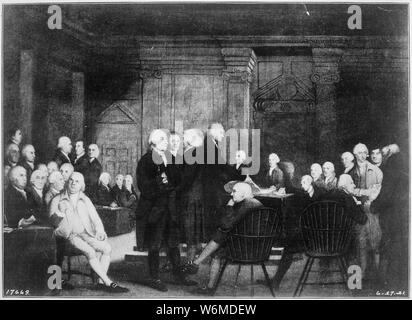 The Second Continental Congress voting independence Stock Photo - Alamy