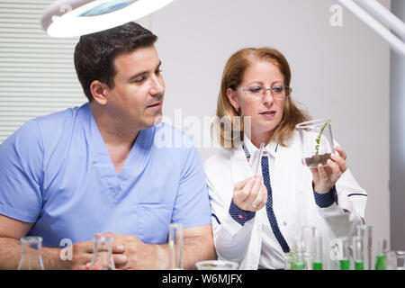 female laboratory assistant biologist soil research biotechnology Stock ...