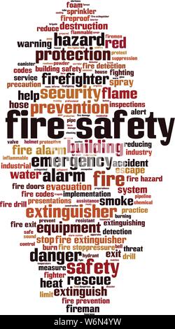 Fire safety word cloud concept. Collage made of words about fire safety ...