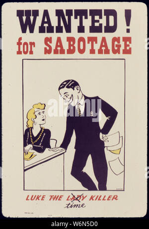 Wanted! For sabotage. Luke the lady (crossed out) time killer Stock ...