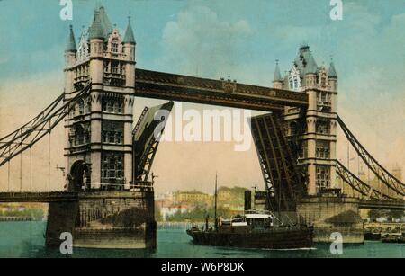 Tower Bridge under construction, Victorian period Stock Photo - Alamy