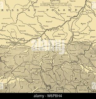 'The Galician Campaign', First World War, c1915, (c1920). 'Map showing ...