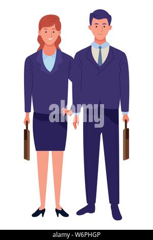 Professionals workers couple smiling cartoons Stock Vector Image & Art ...