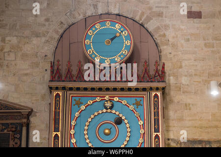 Exeters Astronomical clock which dates from 1484, with a smaller minute ...