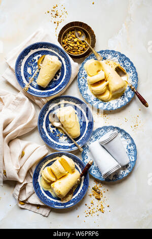 Saffron Pistachio Kulfi - Eggless Indian Ice cream Stock Photo - Alamy