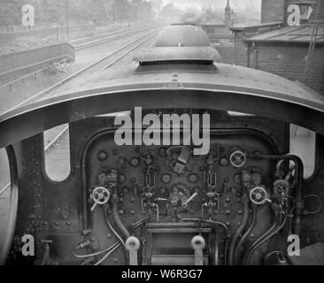 Early steam locomotive cab Stock Photo - Alamy