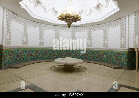 The Wudu wash room of Hassan II Grand Mosque. The ritual of washing is ...