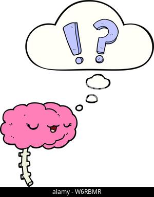 cartoon curious brain with thought bubble Stock Vector Image & Art - Alamy