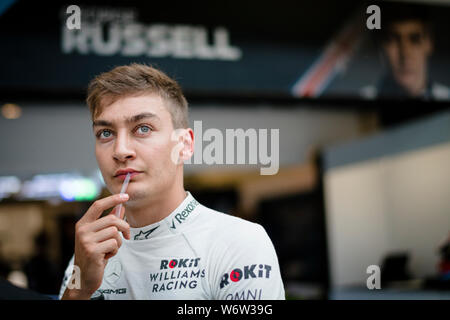 George Russell of Williams F1 Racing Team during the first journey of ...