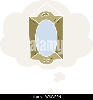 cartoon mirror with thought bubble in retro style Stock Vector Image ...