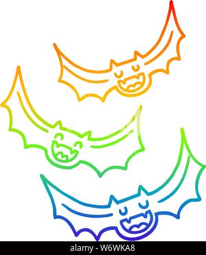 Halloween rainbow with bats. Cute hand drawn icon for celebrating ...