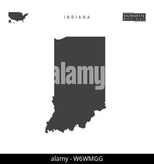 Indiana US state map outline dotted border. illustration. Two-letter ...