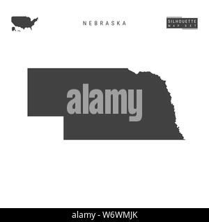 Nebraska black map on white background. Outline Map of Nebraska sign ...