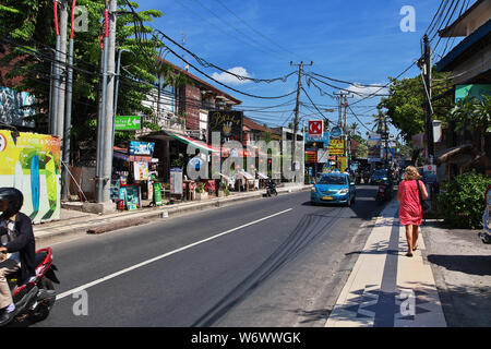 Denpasar, Bali - 06 Aug 2016. On the street of Denpasar city Stock ...