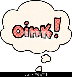 cartoon word oink with thought bubble Stock Vector Image & Art - Alamy