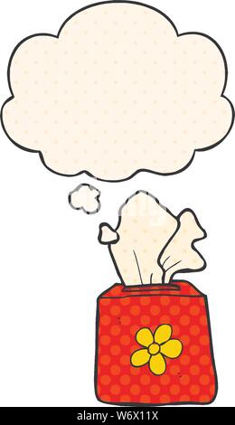 cartoon tissue box with thought bubble as a printed sticker Stock ...