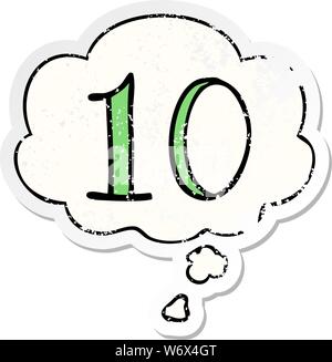 cartoon number 10 with thought bubble in comic book style Stock Vector ...