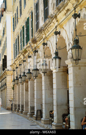 The Liston in Corfu with arcaded terraces and fashionable cafes, nearby ...