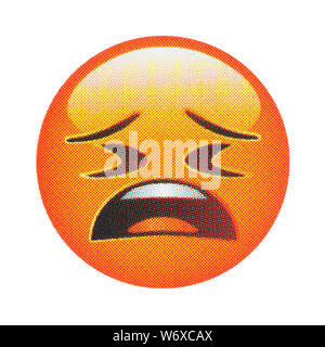 Weary face emoticon Stock Photo - Alamy