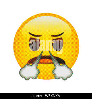 Face with steam from nose emoticon Stock Photo - Alamy