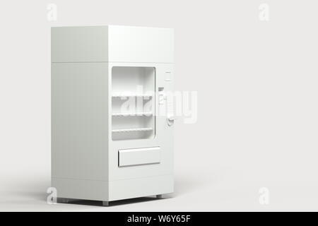 The white model of vending machine with white background, 3d rendering ...