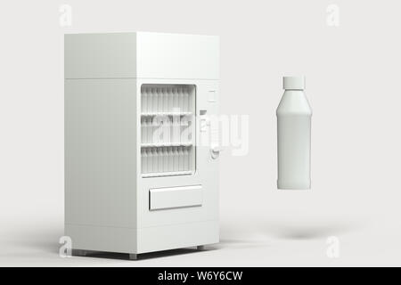 The white model of vending machine with white background, 3d rendering ...
