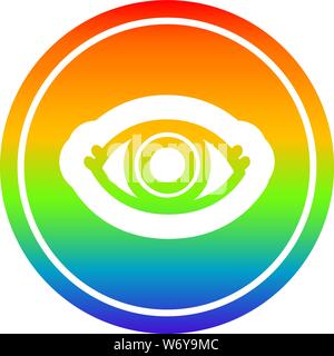 staring eye circular icon with rainbow gradient finish Stock Vector ...