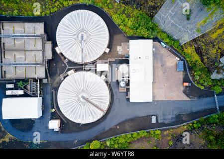 Aerial view of Scottish Water Seafield Wastewater Treatment Works ...