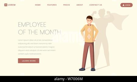A vector illustration of employee of the month poster frame design ...