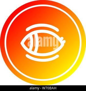 staring eye circular icon with warm gradient finish Stock Vector Image ...