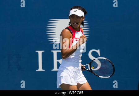 Priscilla Hon of Australia during the first round of the U.S. Open ...