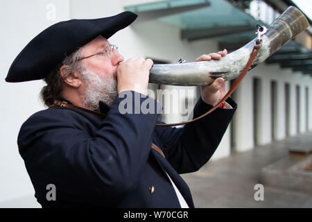Bamberg, Germany. 12th July, 2019. Alexander Wahl, night watchman in ...