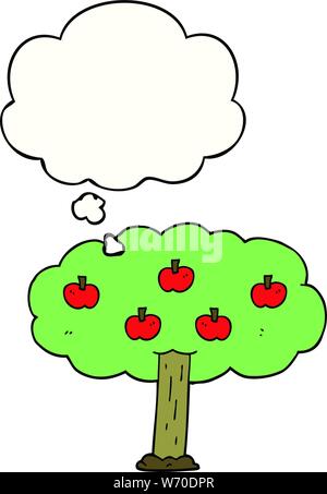 cartoon apple tree with thought bubble Stock Vector Image & Art - Alamy