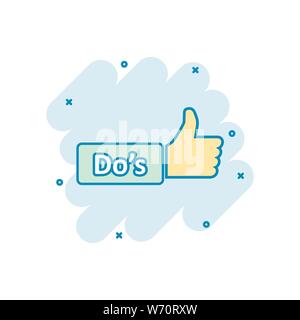 Do's sign icon in comic style. Like vector cartoon illustration ...
